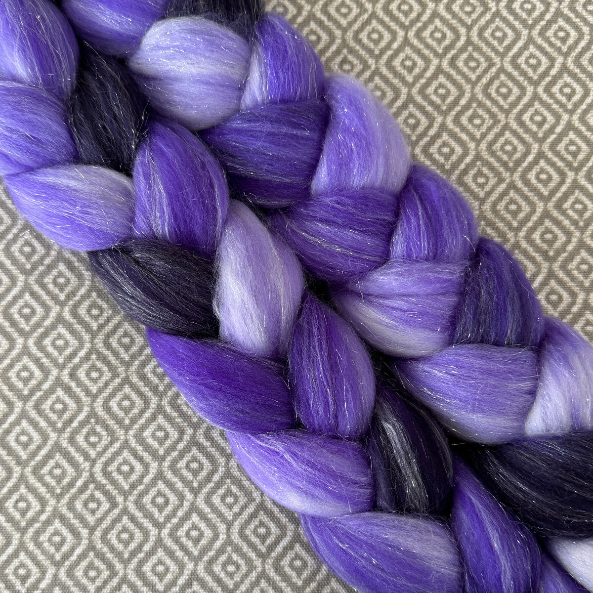 Glitter Roving - Shades of Violet - Silver – Greenwood Fiberworks