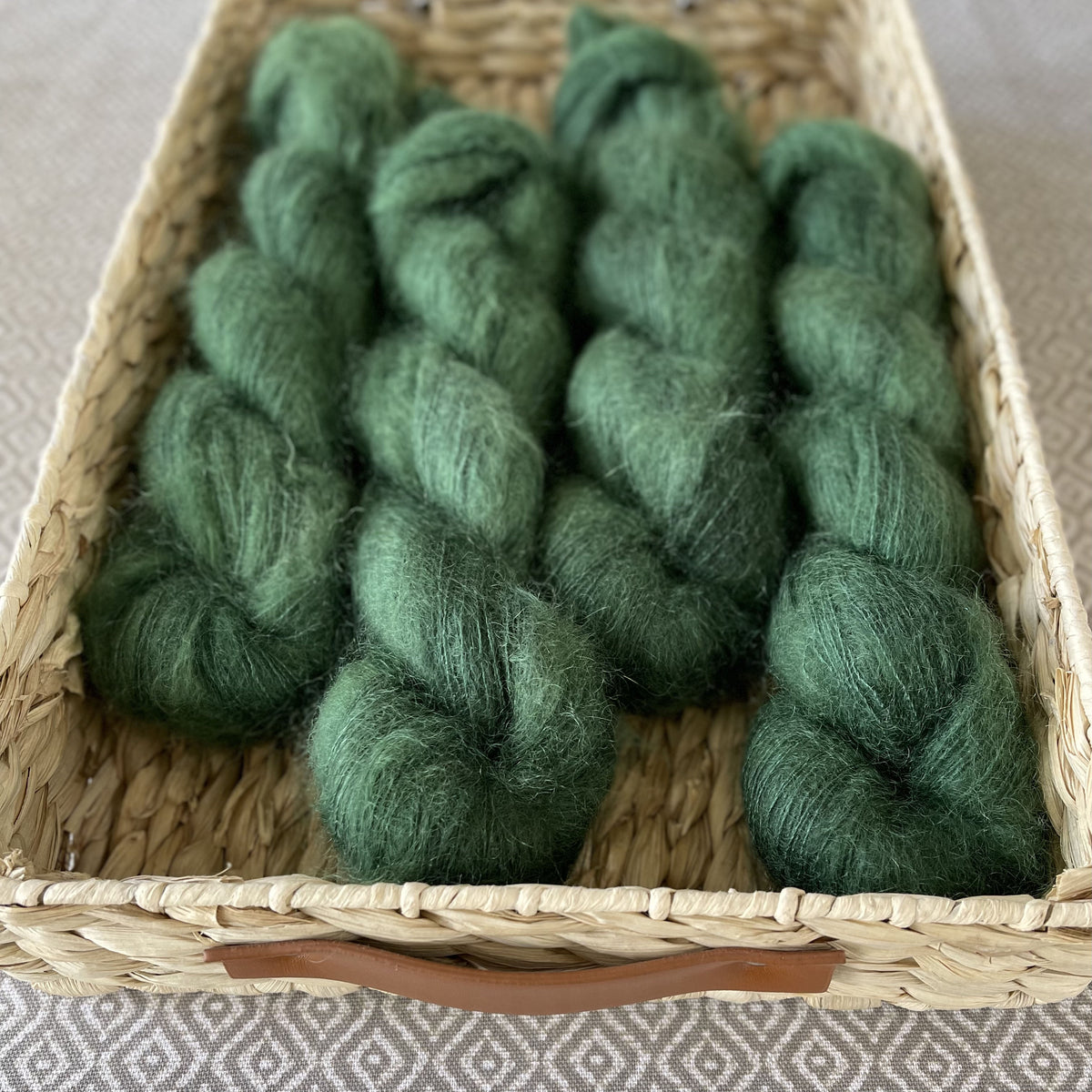 Fine Fluff Yarn - Pine Semi Solid – Greenwood Fiberworks
